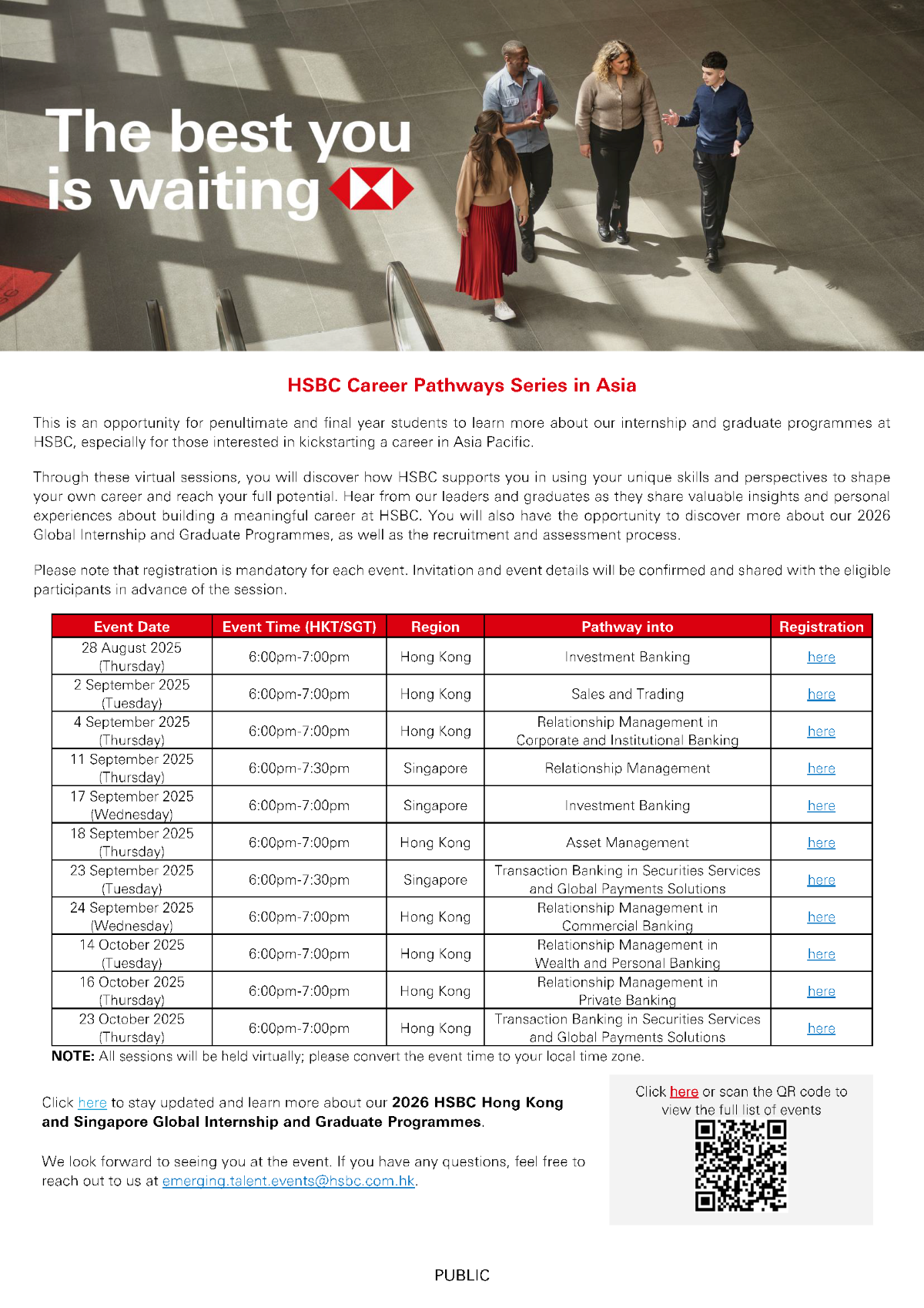 HSBC Career Pathways Series in Asia - NUS Centre for Future-ready Graduates