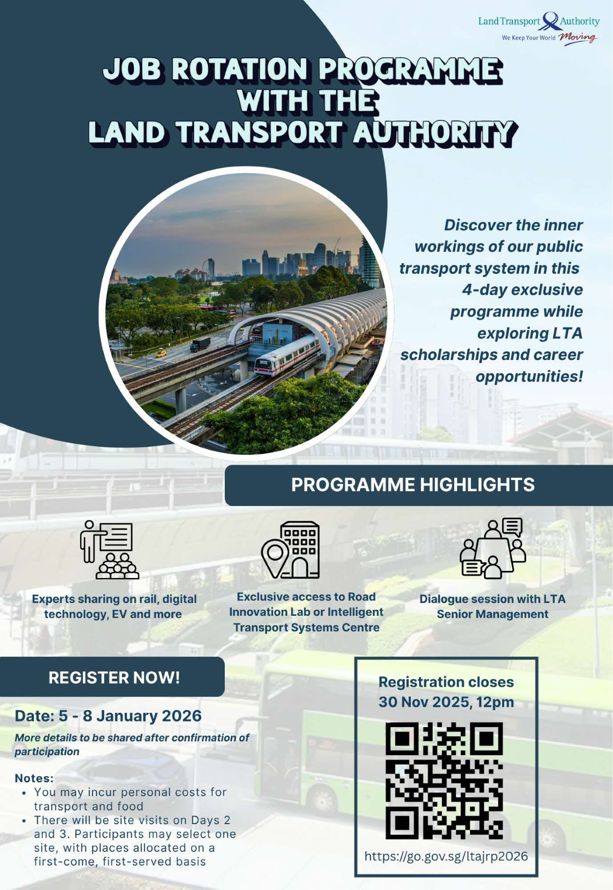 LTA Job Rotation Programme 2026 - NUS Centre for Future-ready Graduates