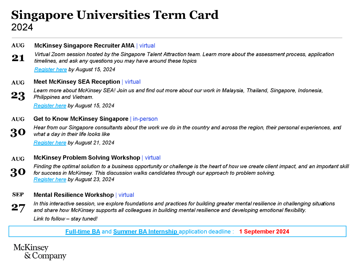 Learn more about McKinsey SEA! - NUS Centre for Future-ready Graduates