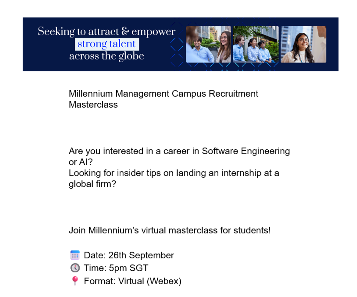 Millennium Campus Recruitment Masterclass (APAC) - NUS Centre for ...