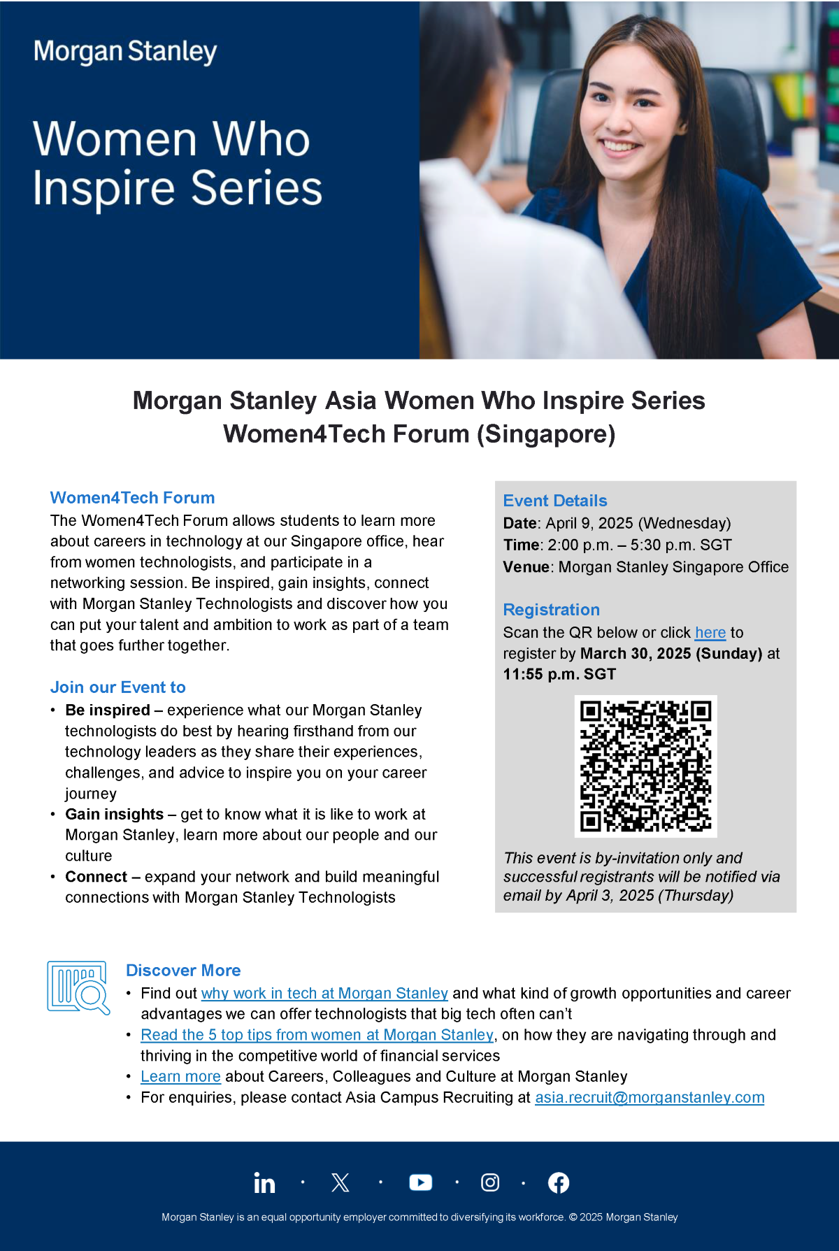 Morgan Stanley Asia Women Who Inspire Series Women4Tech Forum (Singapore) - NUS Centre for ...