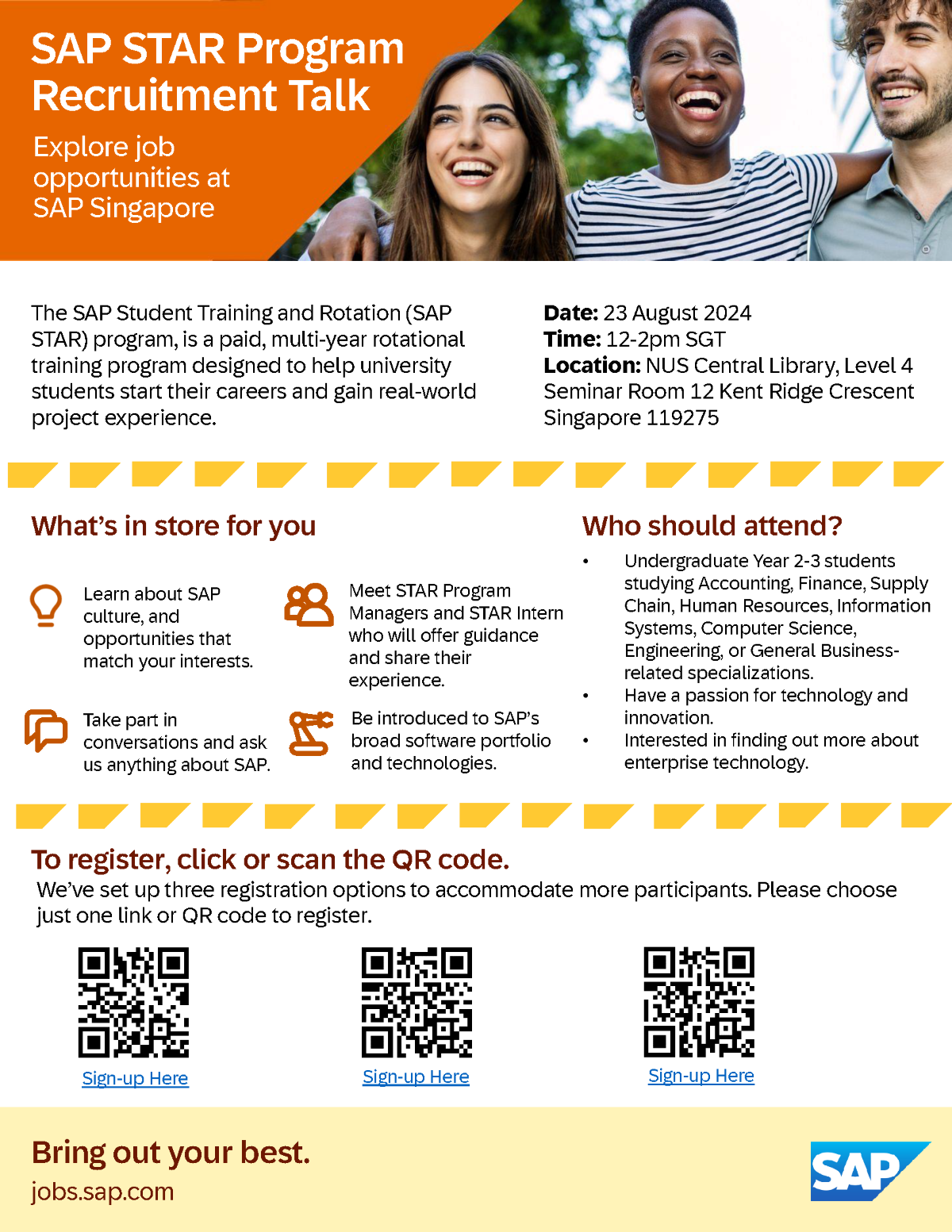 SAP STAR Program Recruitment Talk - NUS Centre for Future-ready Graduates