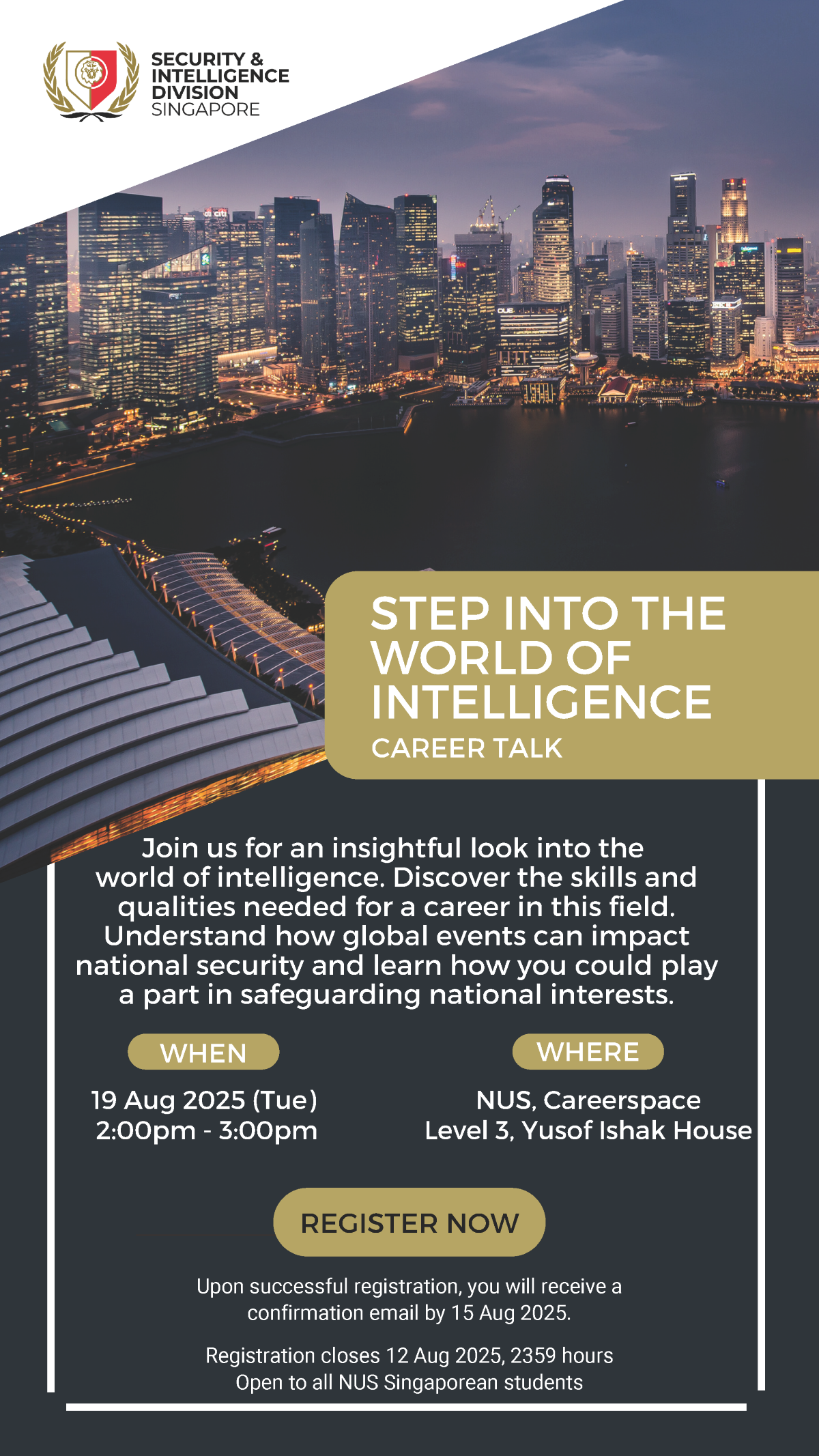 Discover Exciting Intelligence Careers, Join Our SID Career Talk - NUS Centre for Future-ready ...