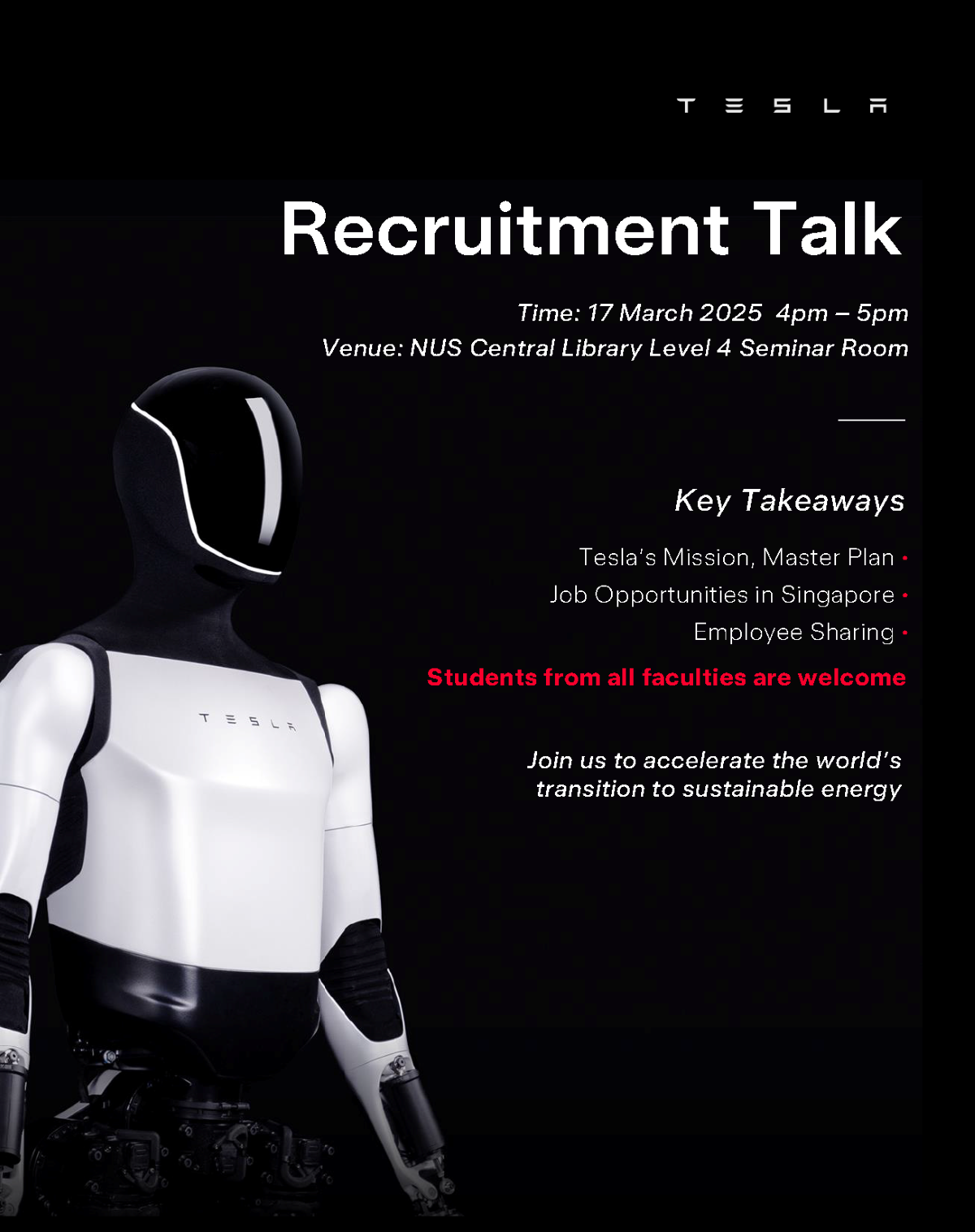 TESLA Recruitment Talk - NUS Centre for Future-ready Graduates