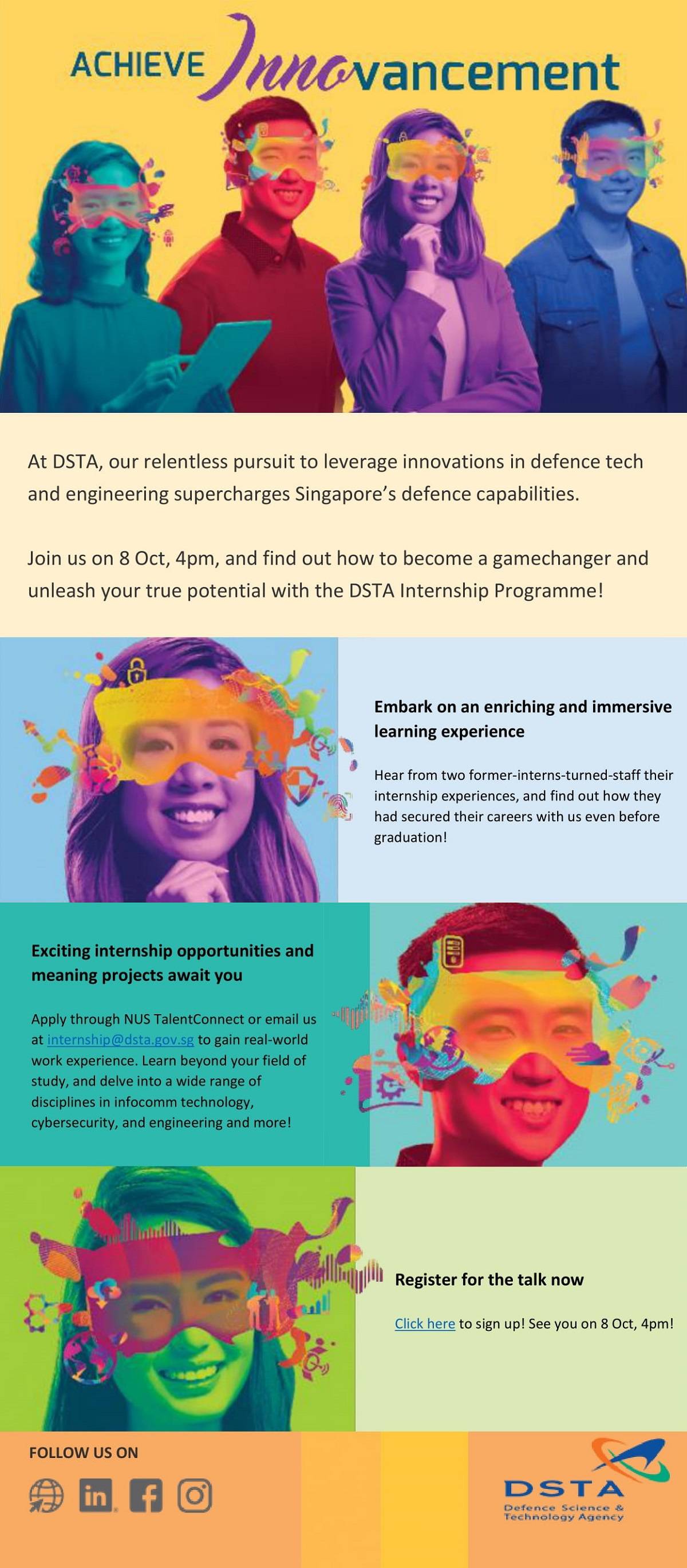 NUS Internship Day 2021: DSTA Recruitment Talk - NUS Centre for Future ...