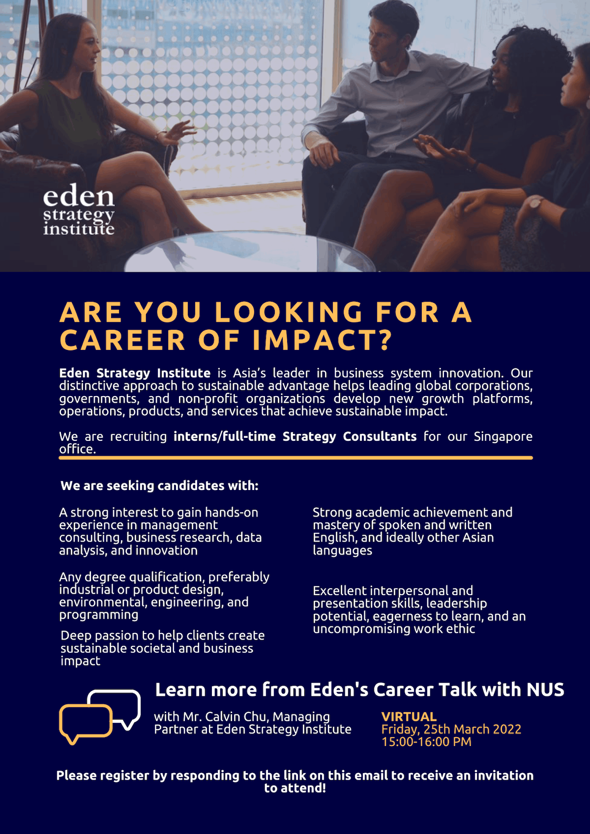 Eden Strategy Institute Career Talk - NUS Centre for Future-ready Graduates