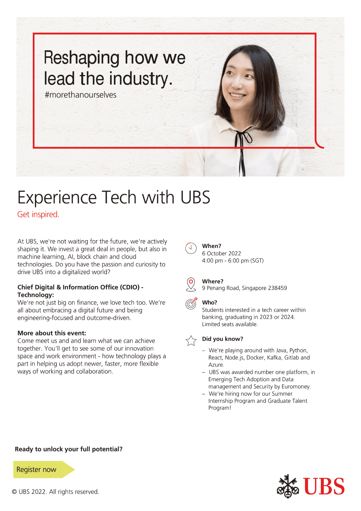 Experience Tech with UBS - NUS Centre for Future-ready Graduates