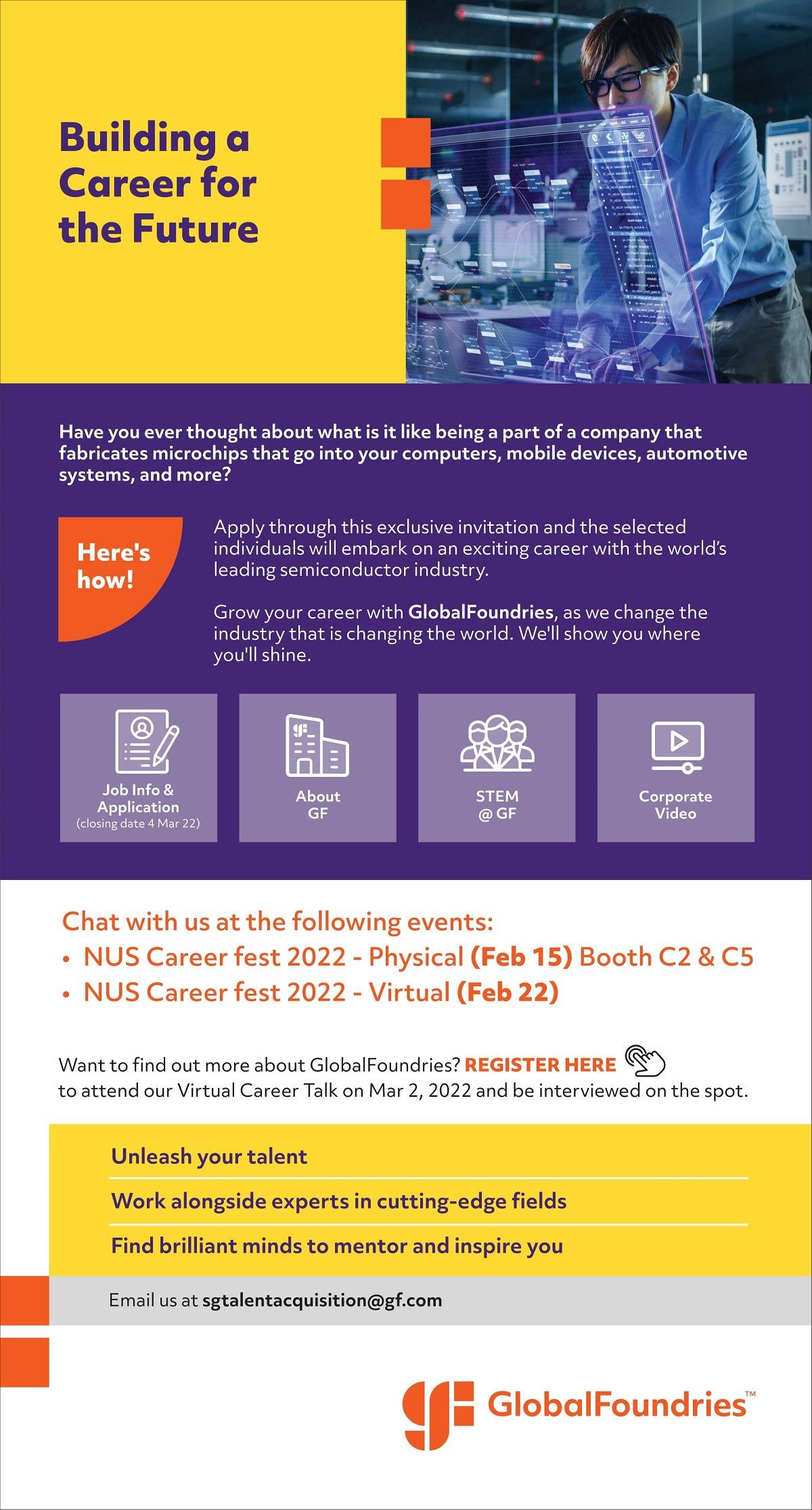 GlobalFoundries Recruitment Talk and On-the-Spot Interviews - NUS ...