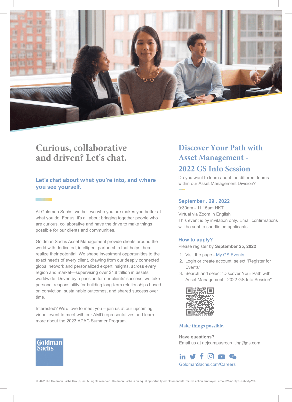 Discover Your Path with Asset Management – 2022 GS Info Session - NUS ...