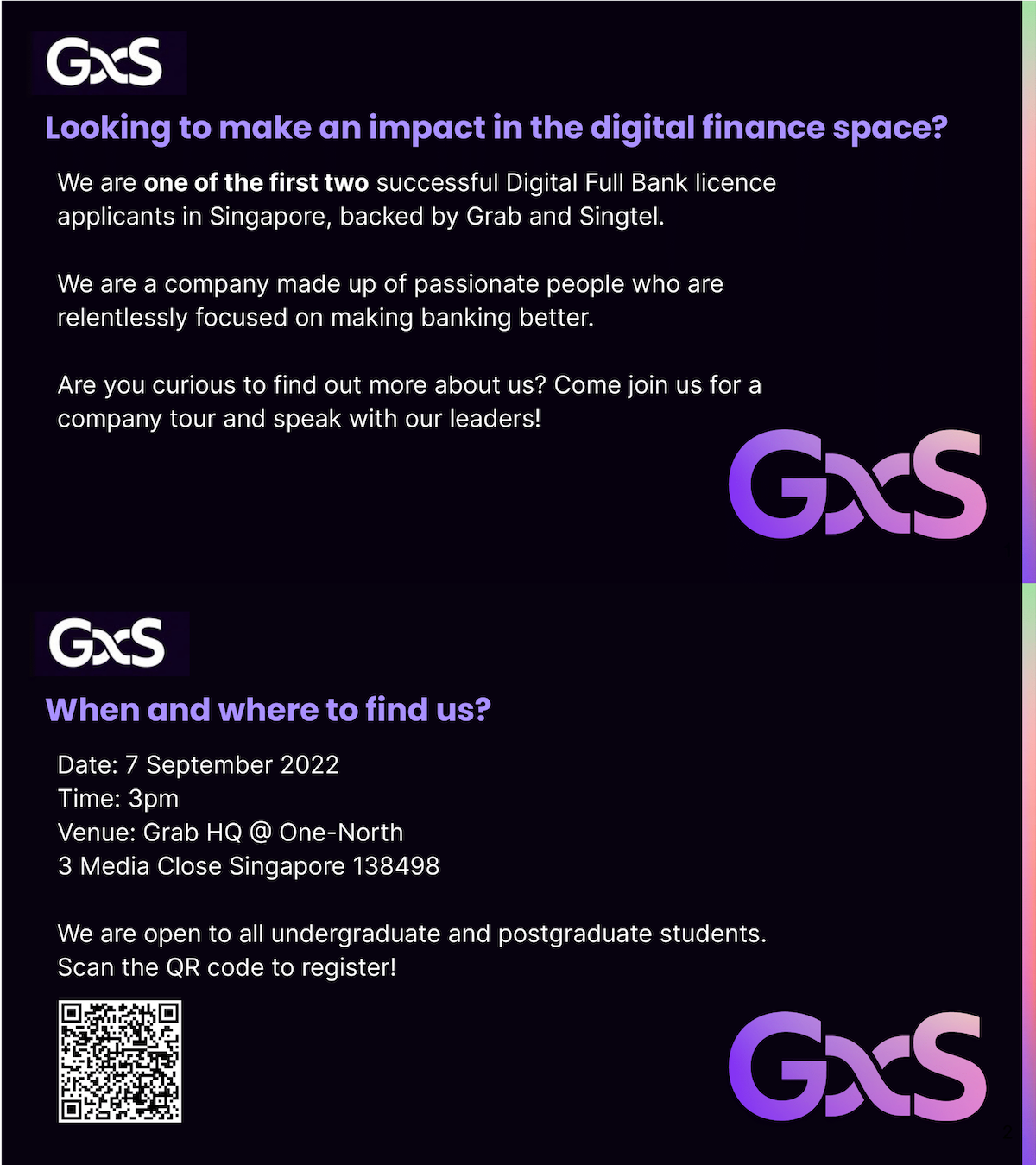 GXS Bank Company Visit - NUS Centre for Future-ready Graduates