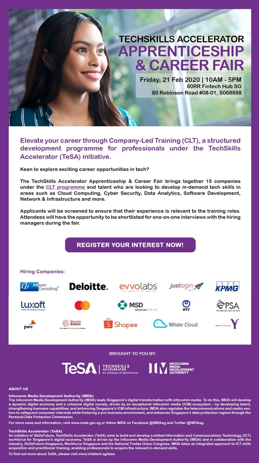 TechSkills Accelerator Apprenticeship & Career Fair - NUS Centre for ...