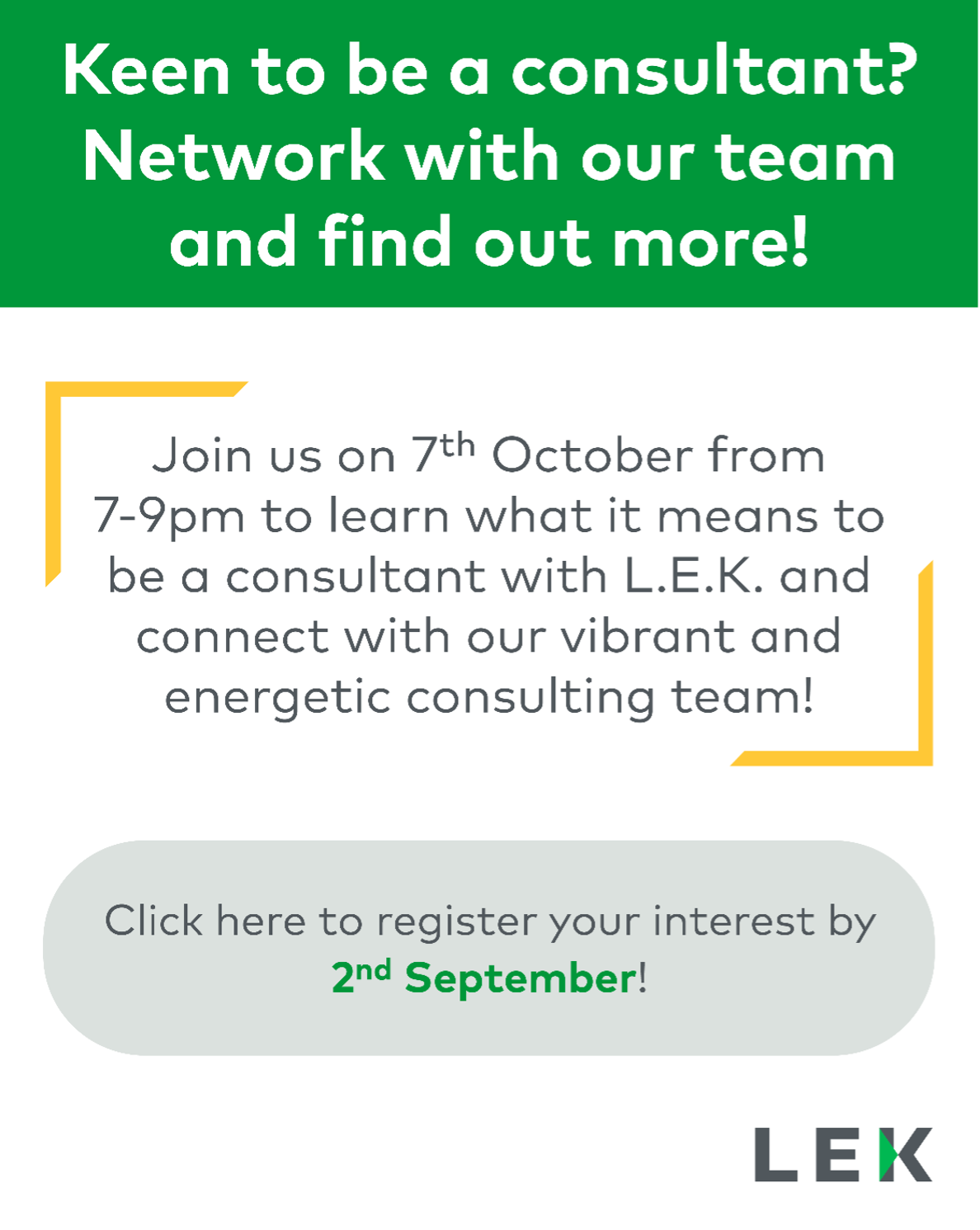 L.E.K Consulting Recruitment Event - NUS Centre for Future-ready Graduates