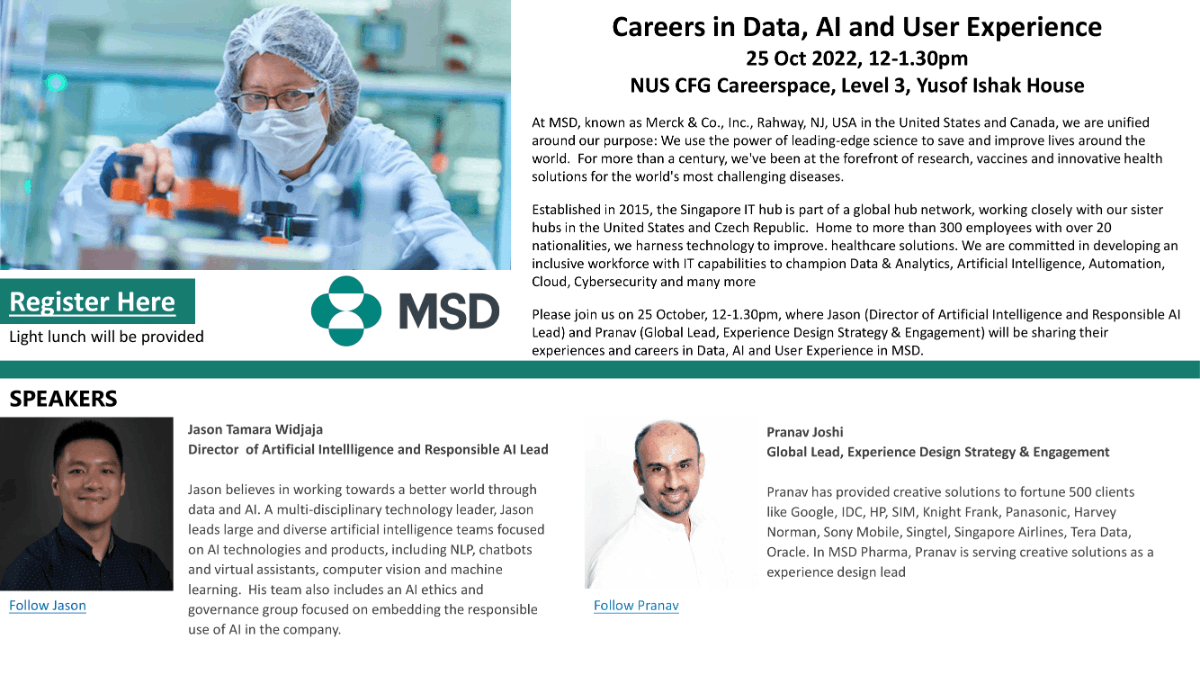 MSD NUS Recruitment Talk - NUS Centre for Future-ready Graduates