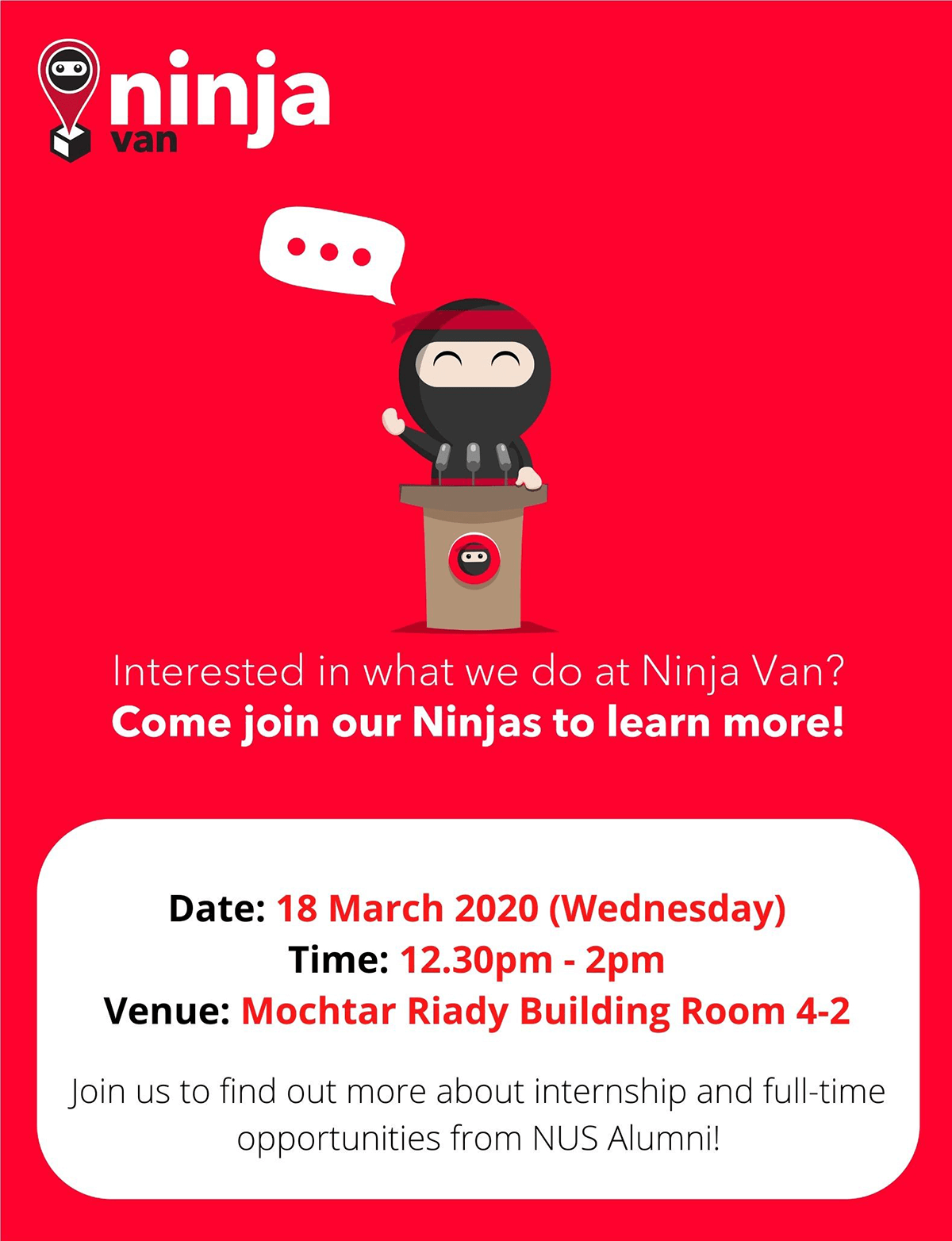 Ninja Van Code Dojo 23 - NUS Centre for Future-ready Graduates