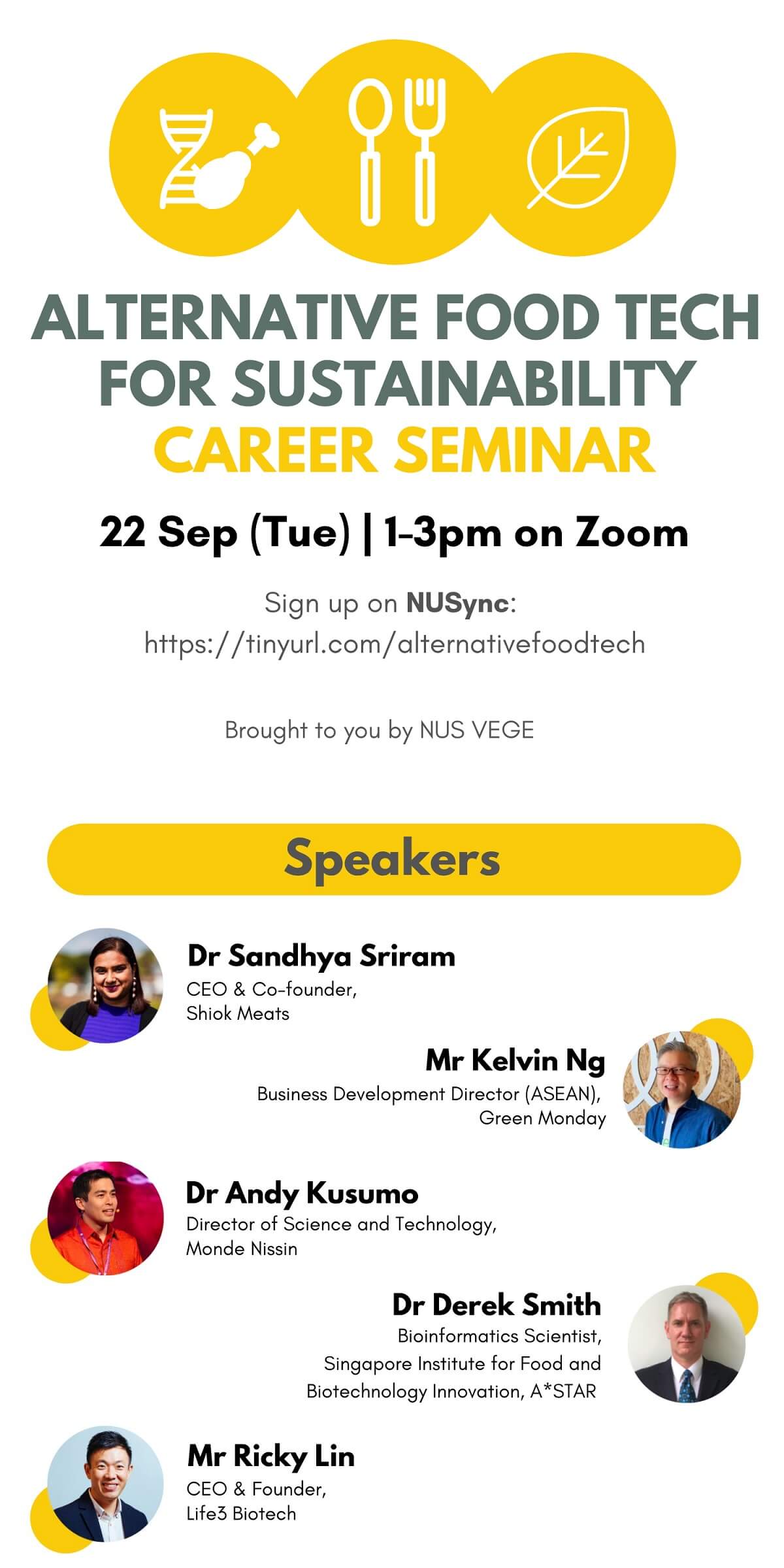 Alternative Food Tech for Sustainability: Online Career Seminar - NUS ...