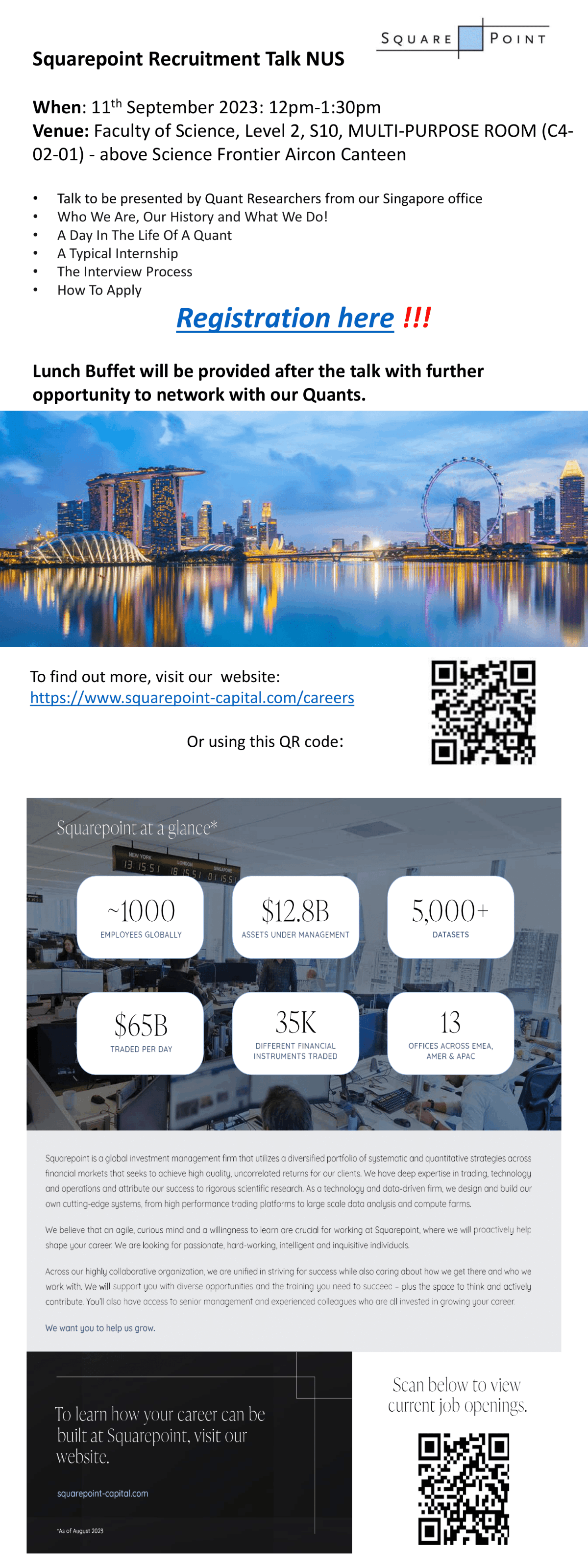 Squarepoint Capital - Recruitment Talk in NUS - NUS Centre for Future ...