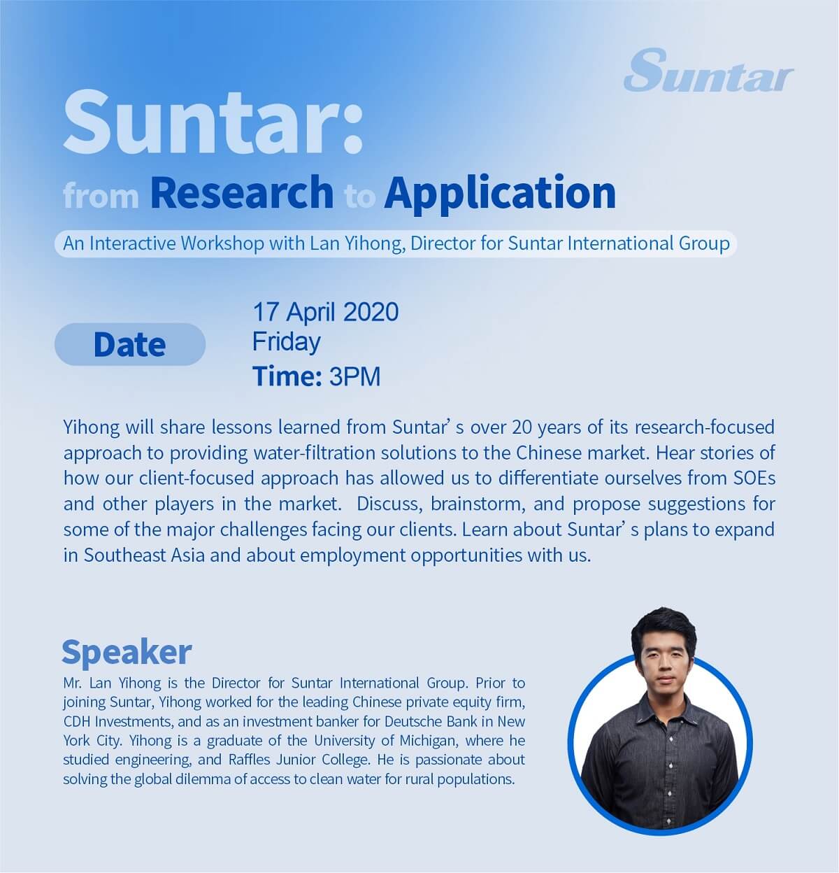 Suntar Career Talk - NUS Centre for Future-ready Graduates