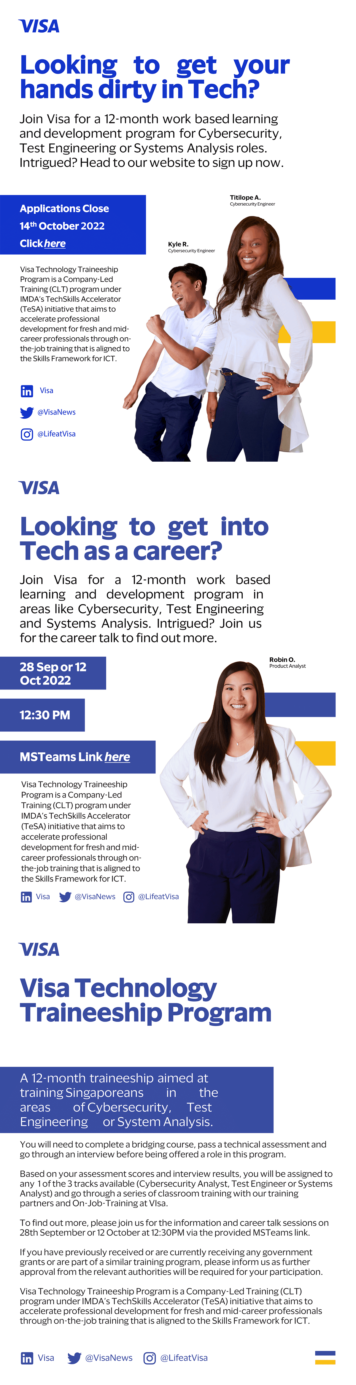 Visa Technology Traineeship Program – Info Session - NUS Centre for ...