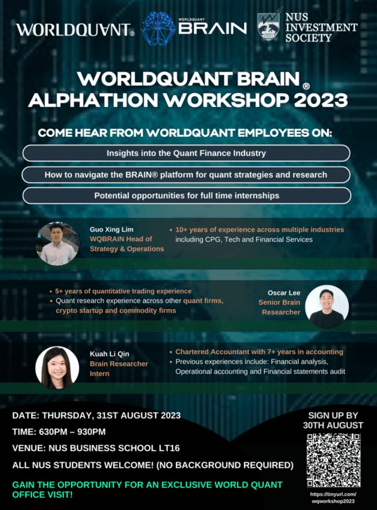 WorldQuant BRAIN Alphathon Workshop 2023 - NUS Centre for Future-ready ...