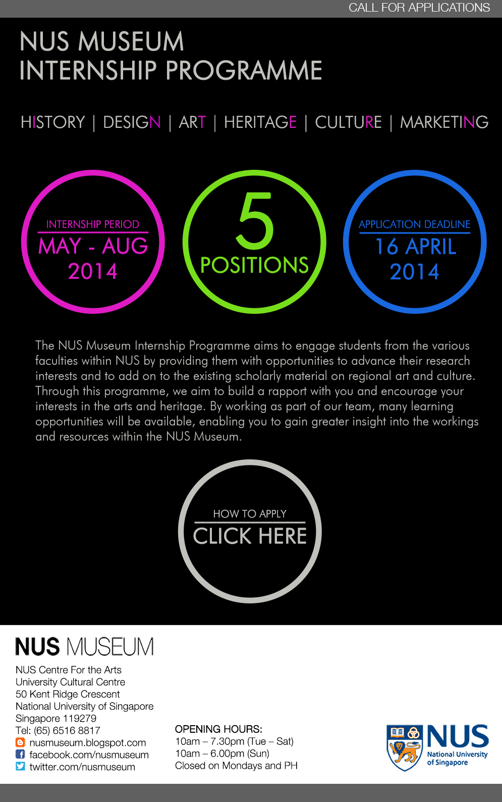 NUS Museum Internship Programme (May - Aug 2014)