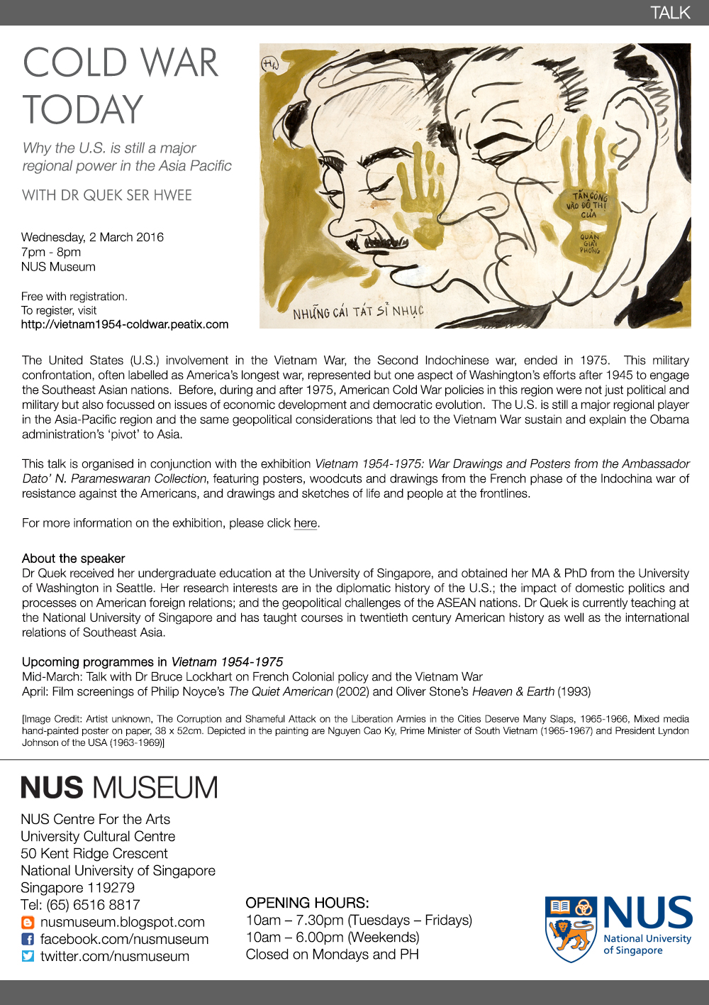 [Talk] Cold War Today (Wed, 2 Mar, 7 pm)